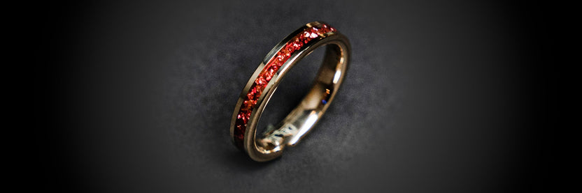 Silver, golden, black tungsten rings